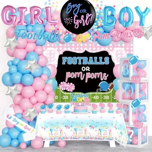 Football Gender Reveal Decorations, Baby Boy or Girl Gender Reveal ...
