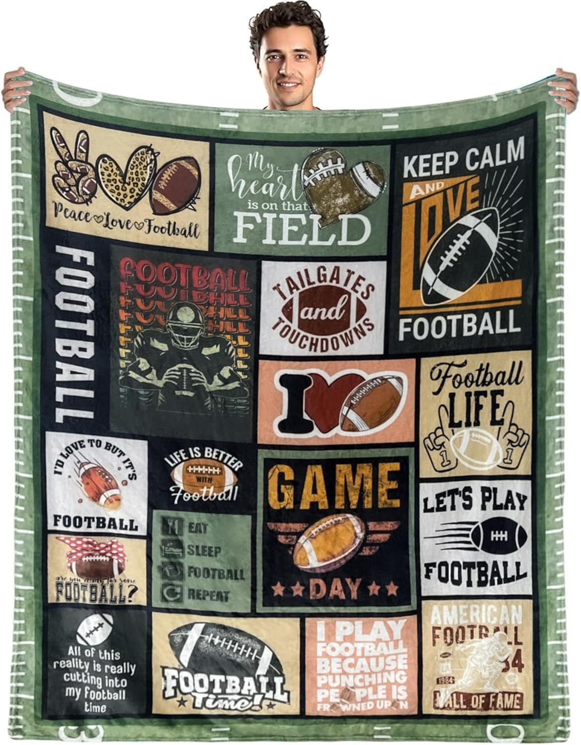 Football Gifts for Boys Men, Football Lover Gifts 60"x80" Soft Flannel ...