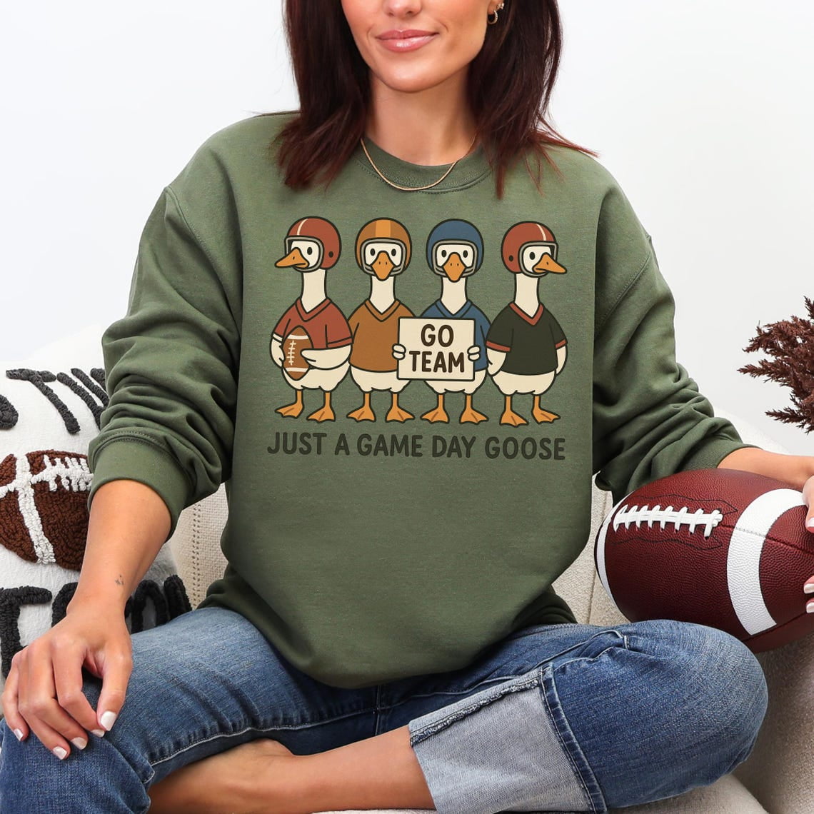 Football Goose, Game Day Goose Sublimation, Retro Fall Sports Shirt ...