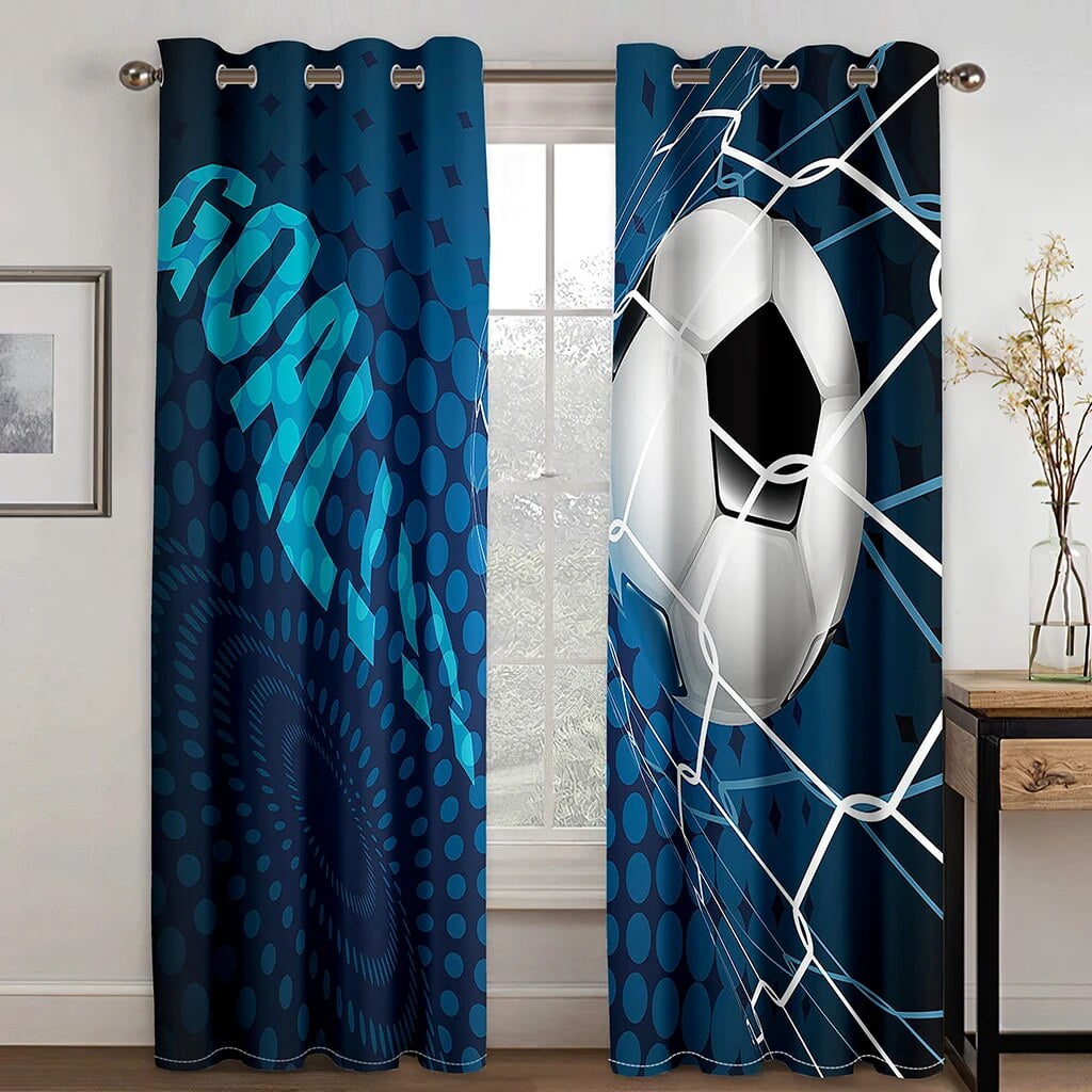 Football Graffiti Art Sports Soccer Window Curtains For Living Room ...