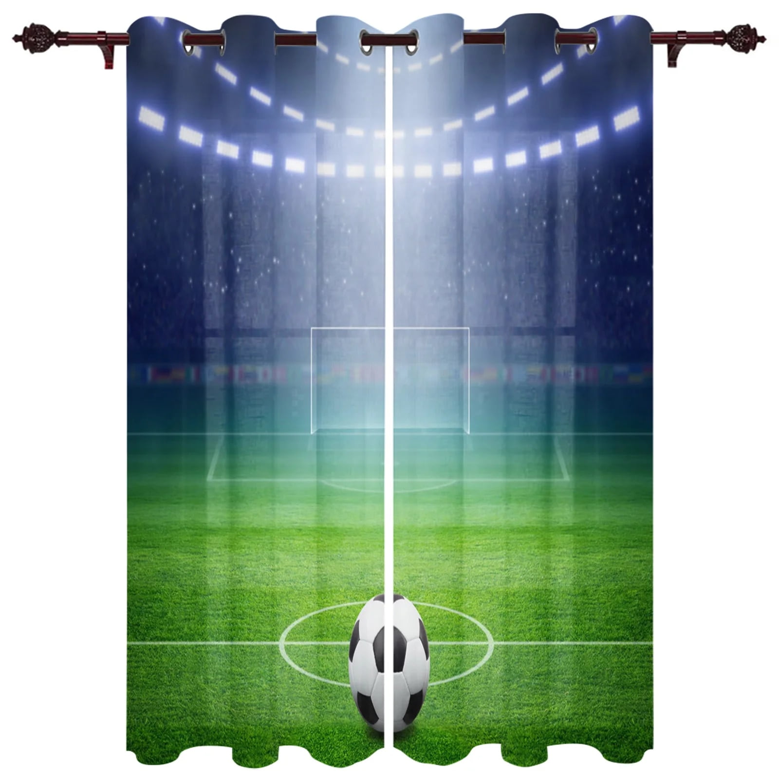 Football Grass Kitchen Living Room Curtain Youth Bedroom Window ...