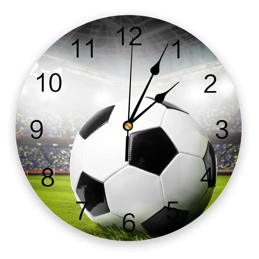 Football Green Stadium Lights Creative Wall Clock Silent Modern Clock ...