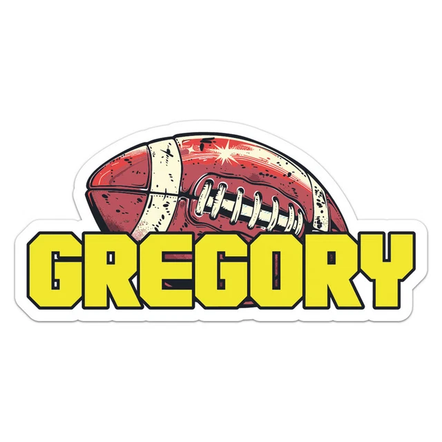 Football Gregory Sticker Phone Decal Water Bottle Stickers Car Decals ...