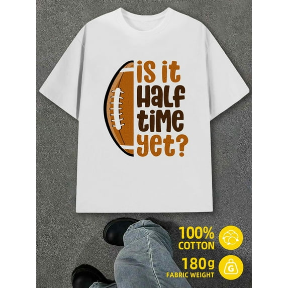 Football Half Time for men white 180G 100% Cotton Daily and weekend ...