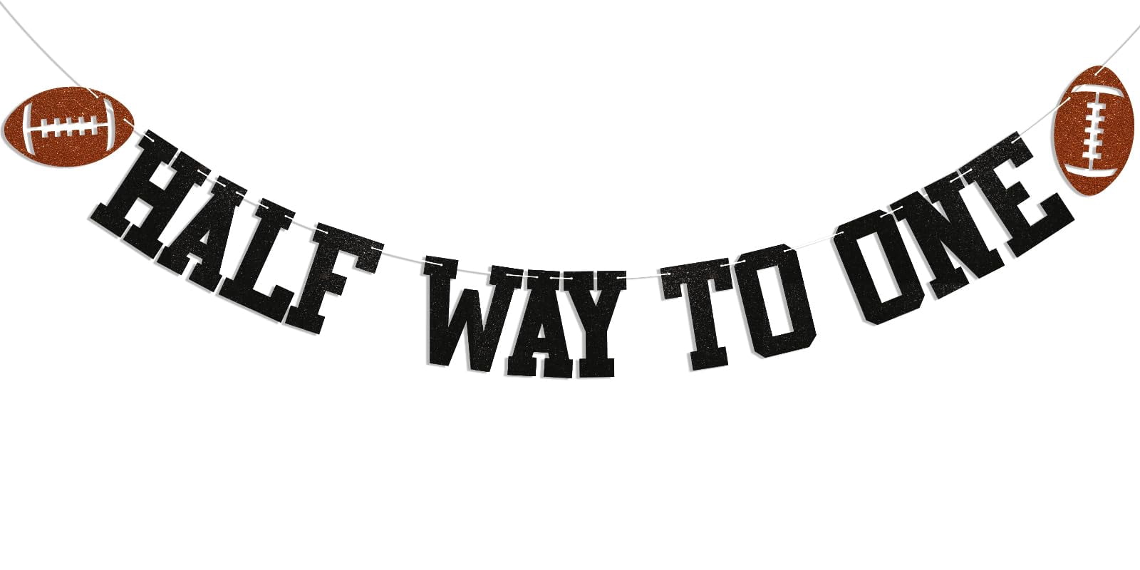 Football Half Way FEV6 to One Banner - Football Theme Baby Shower Sign ...