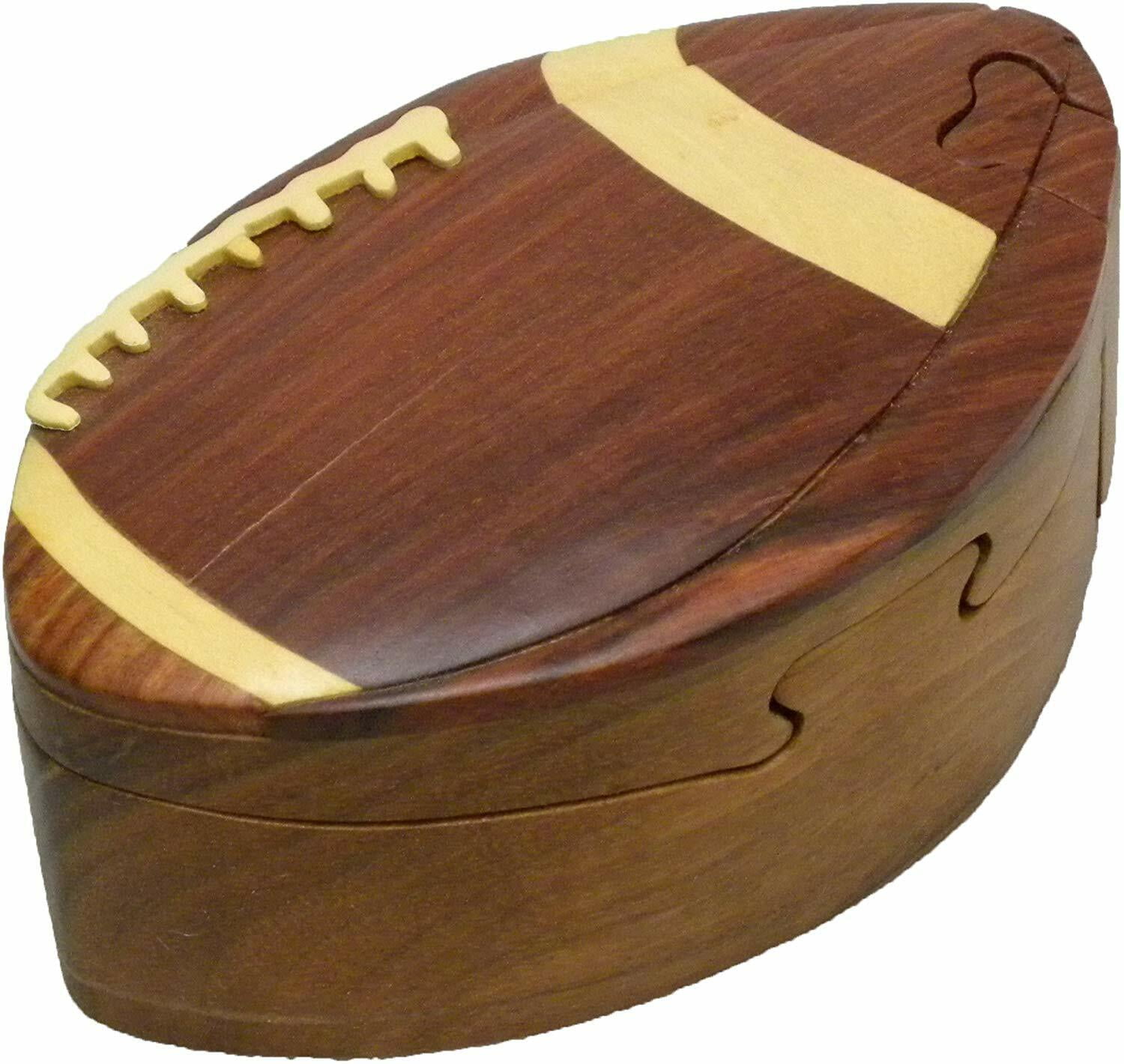Football - Handcrafted Secret Wooden Puzzle Box Brand New - Walmart.com