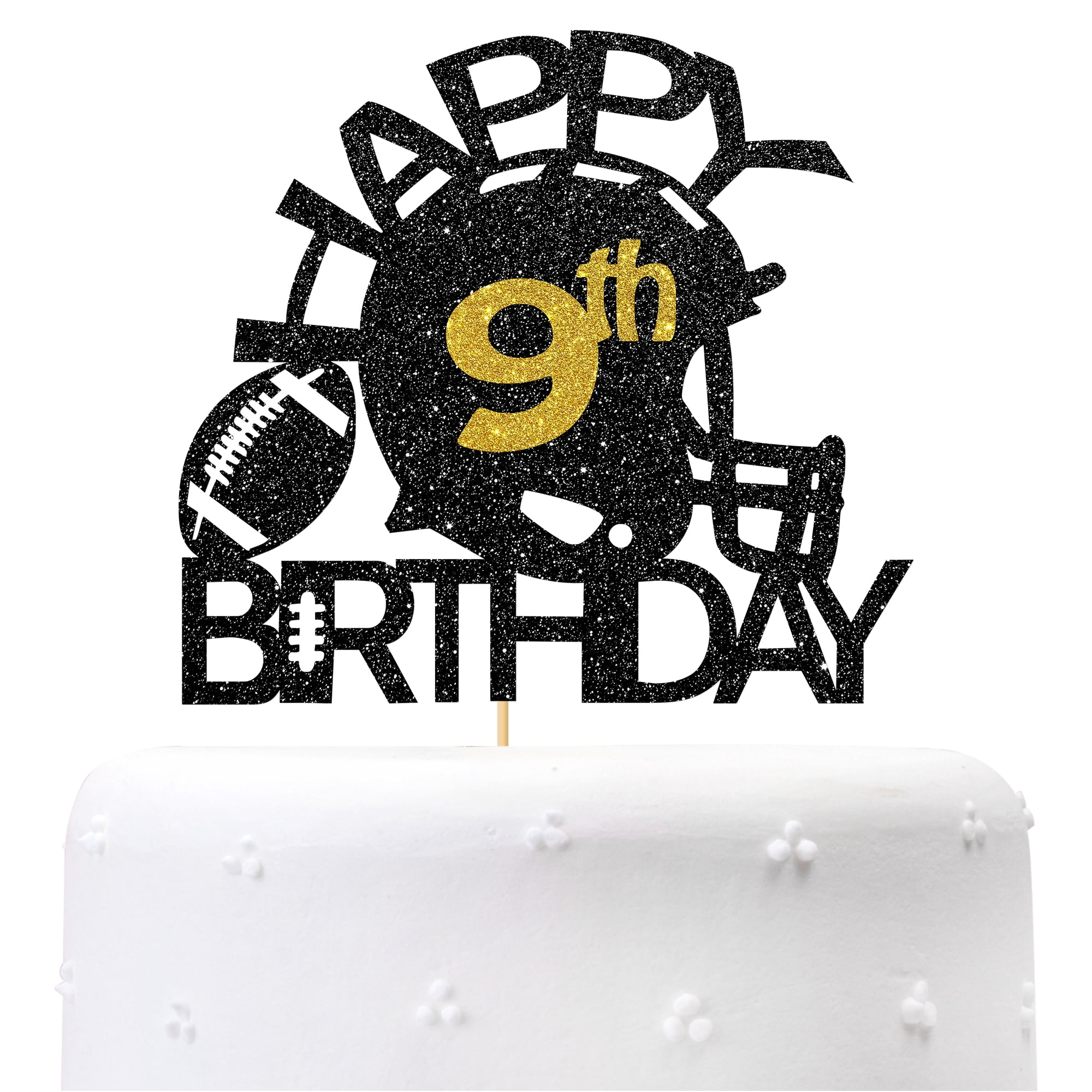 Football Happy 9th Birthday Cake Topper,Sport Themed Birthday Party ...