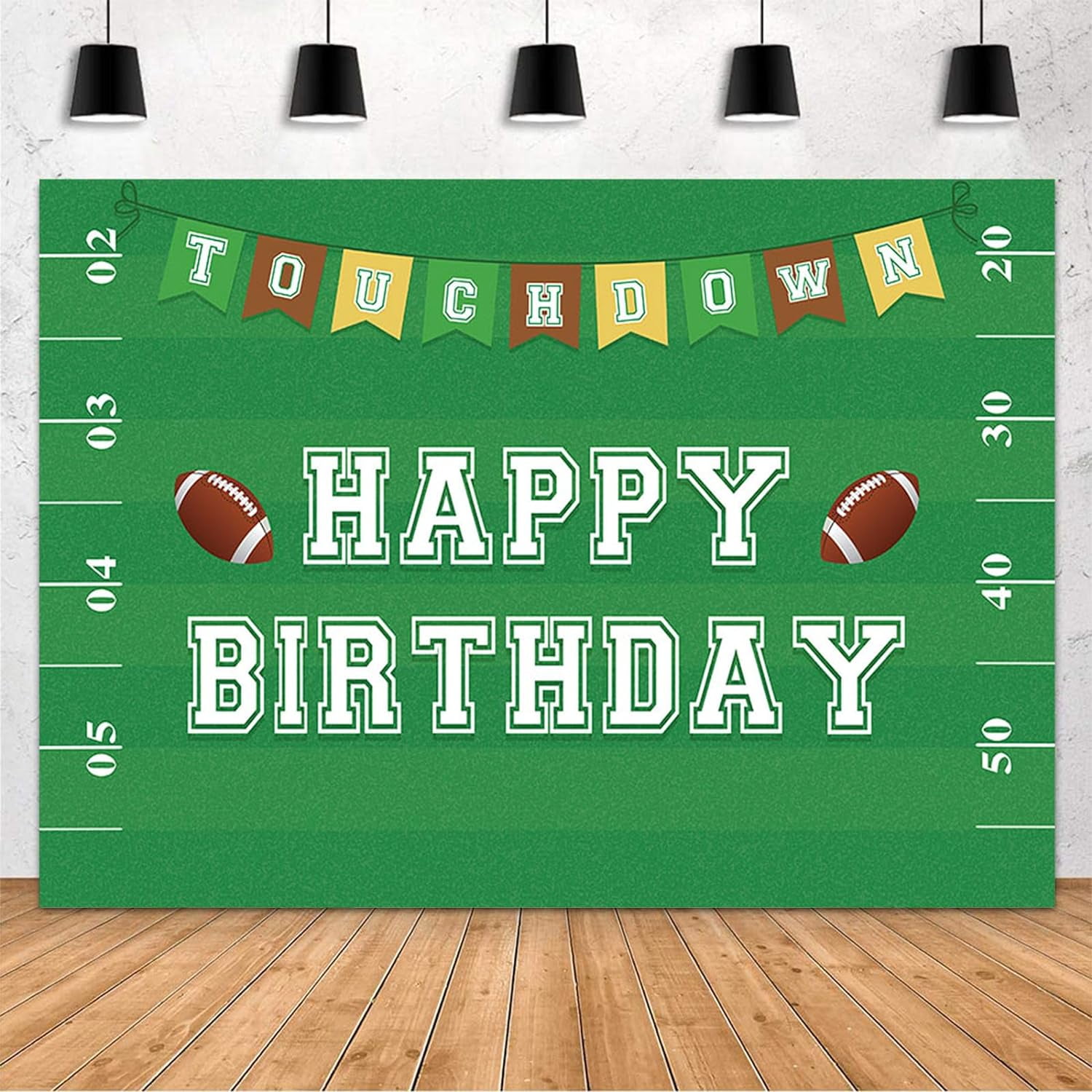 Football Happy Birthday Backdrop American Football Birthday Party ...