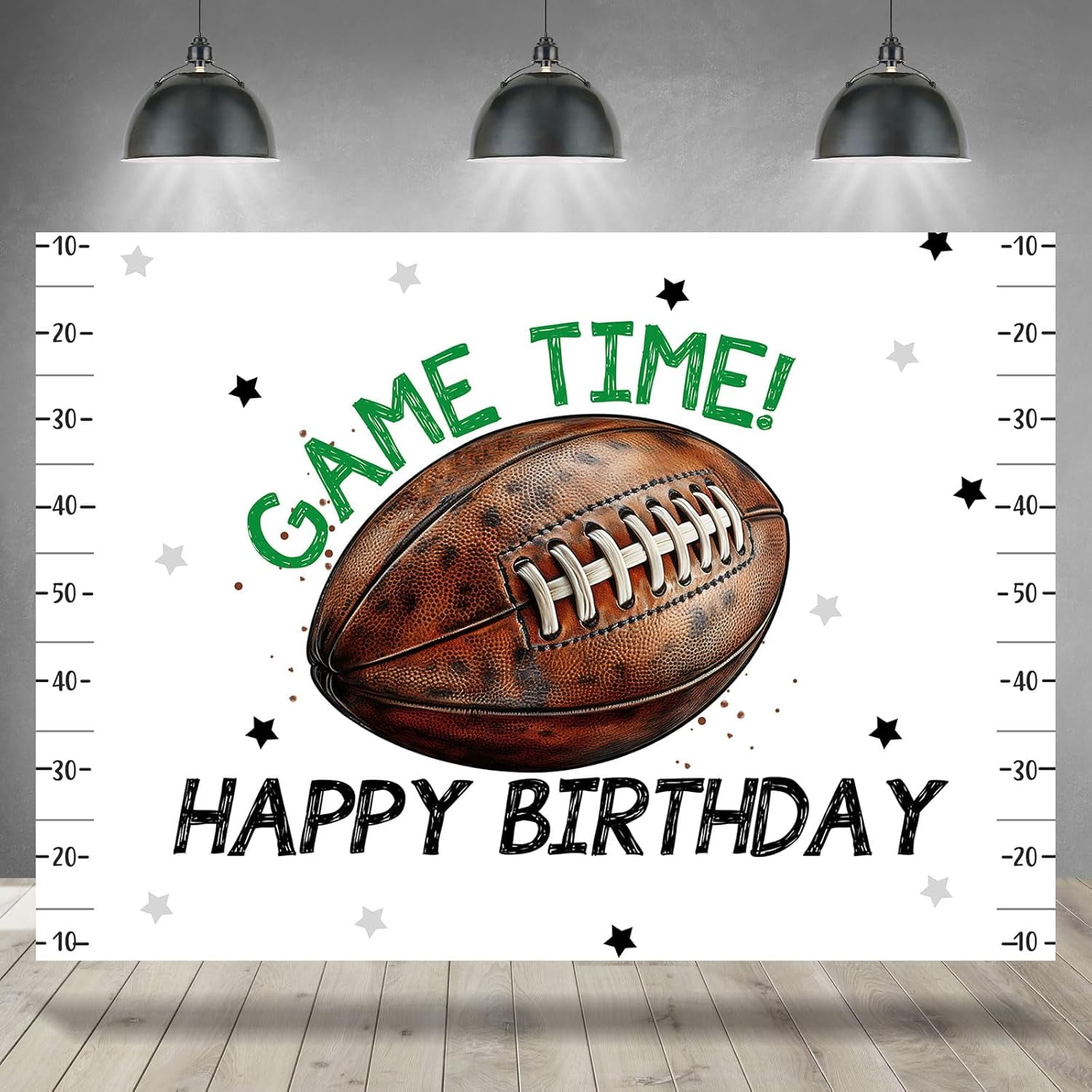 Football Happy Birthday Backdrop Game Time Sports Party Decoration ...