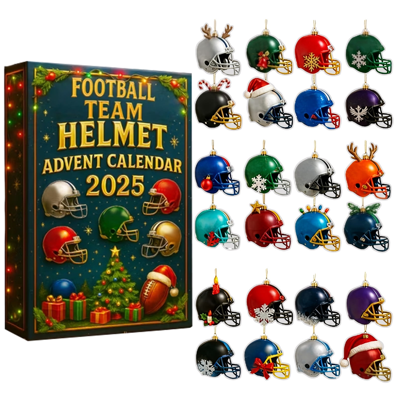 Football Helmet Collection Advent Calendar 2025, 24 Days Christmas ...