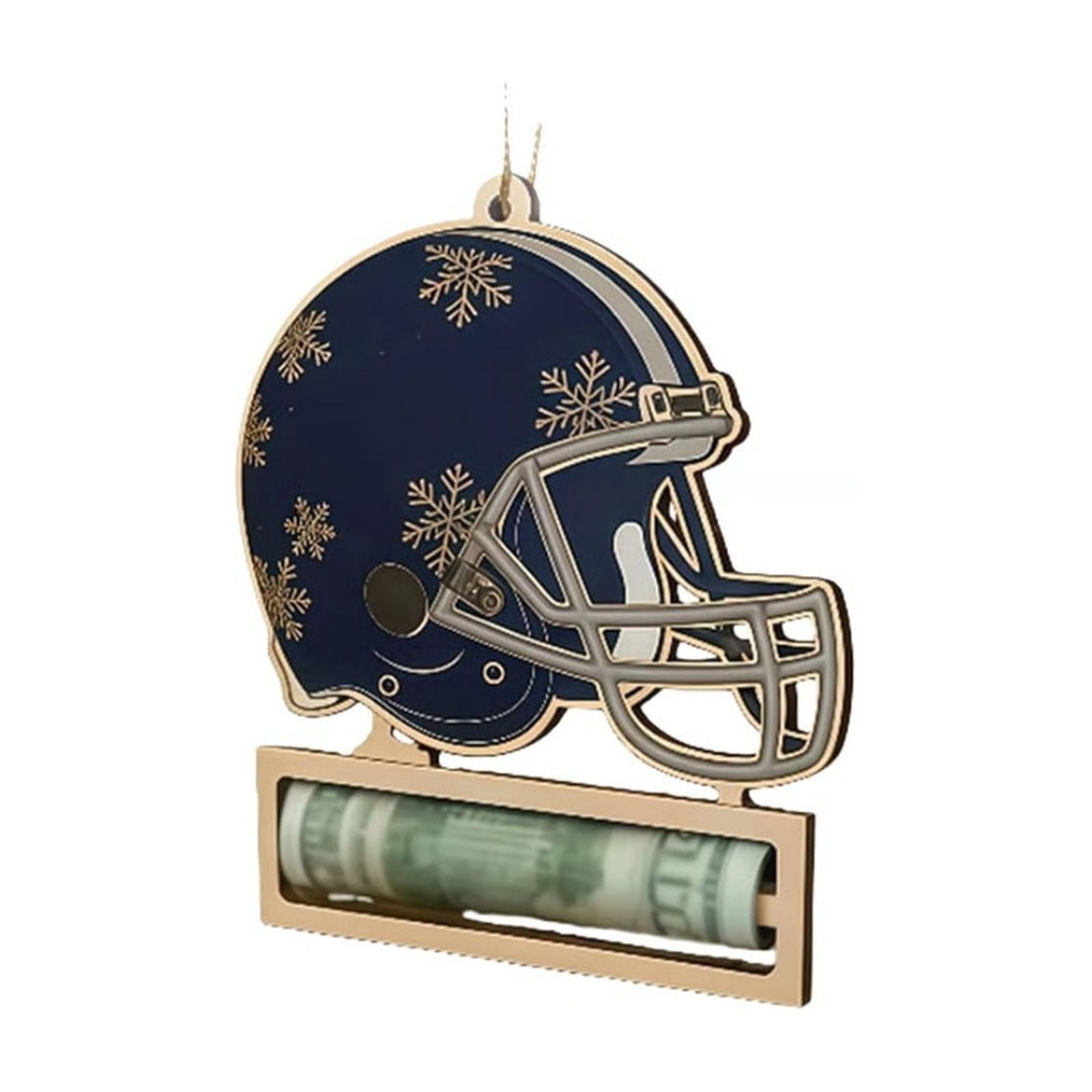 Football Helmet Money Holder Ornament, 3-Inch 2D Acrylic Flat Hanging ...