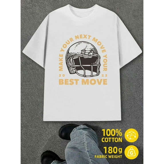 Football Helmet Tee mens white 180G 100% Cotton Unique designs, summer ...