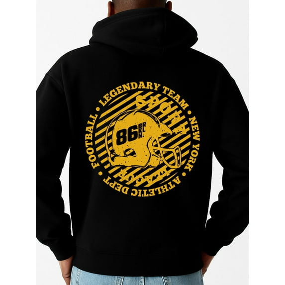 Football Helmet Tee sweatshirt men's polyester black Daily and Weekend ...