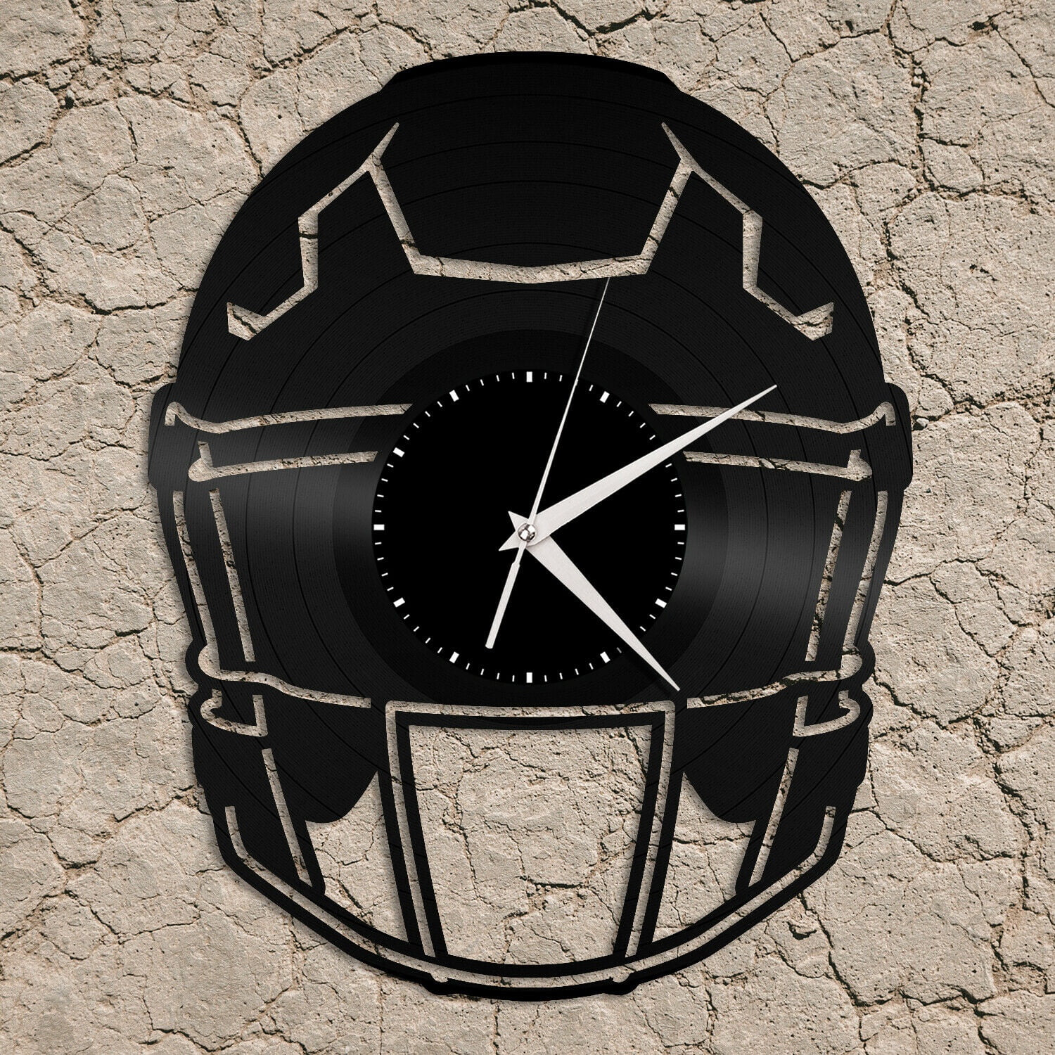 Football Helmet Vinyl Wall Clock Football Lovers Gift Room Office ...