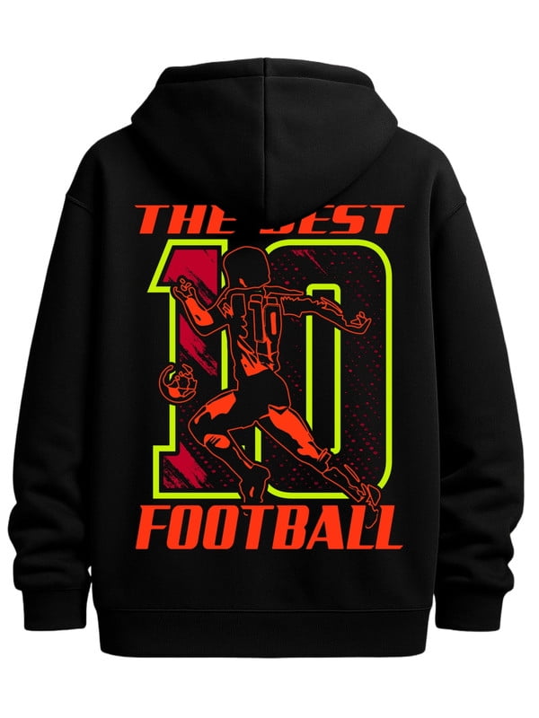 Football Hero hoodies men's funny hoodies black For Winter Casual Daily ...