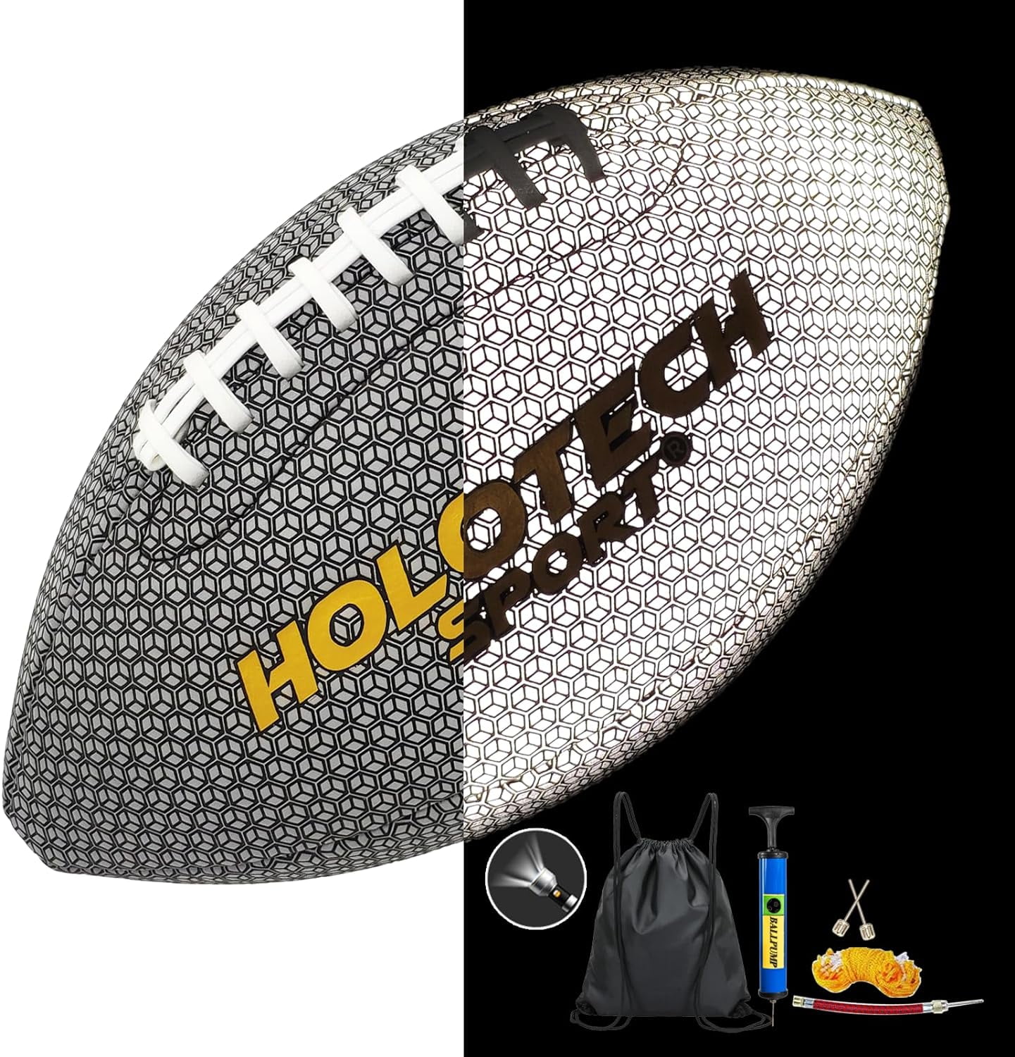 Football - Holographic Glowing Football - Reflective Glow Football ...