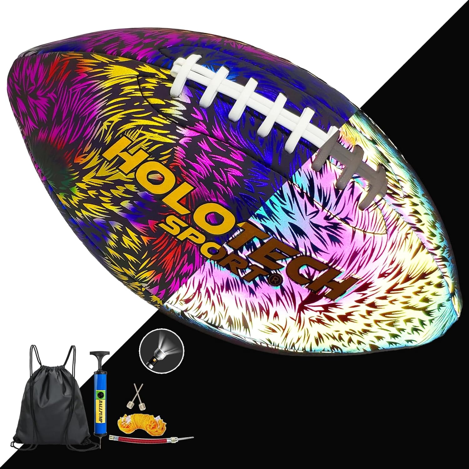 Football - Holographic Reflective Glowing Football Size 9, Glow ...