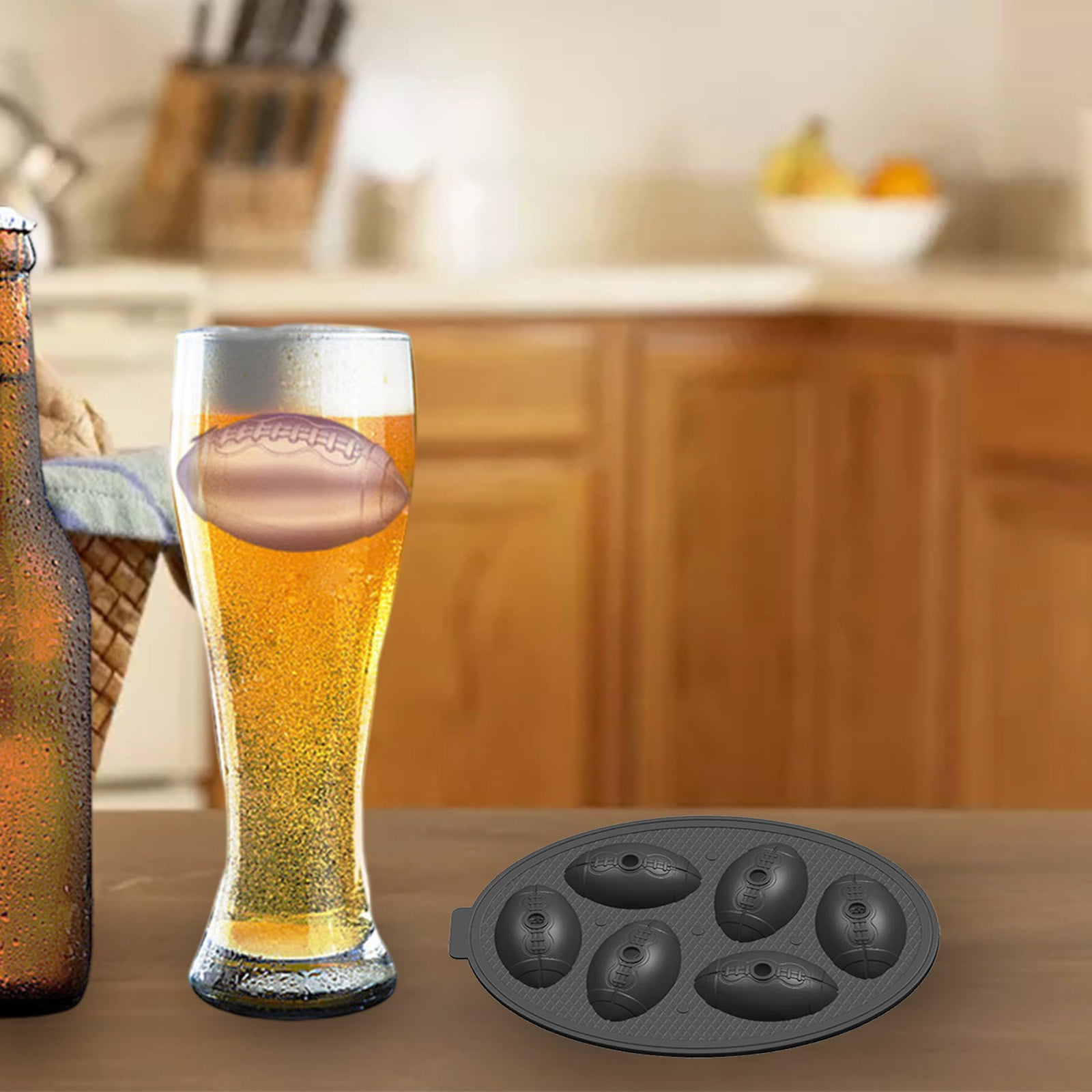 Football Ice Cube Tray 3D, Superbowl Party Decorations Ice Ball Cube ...