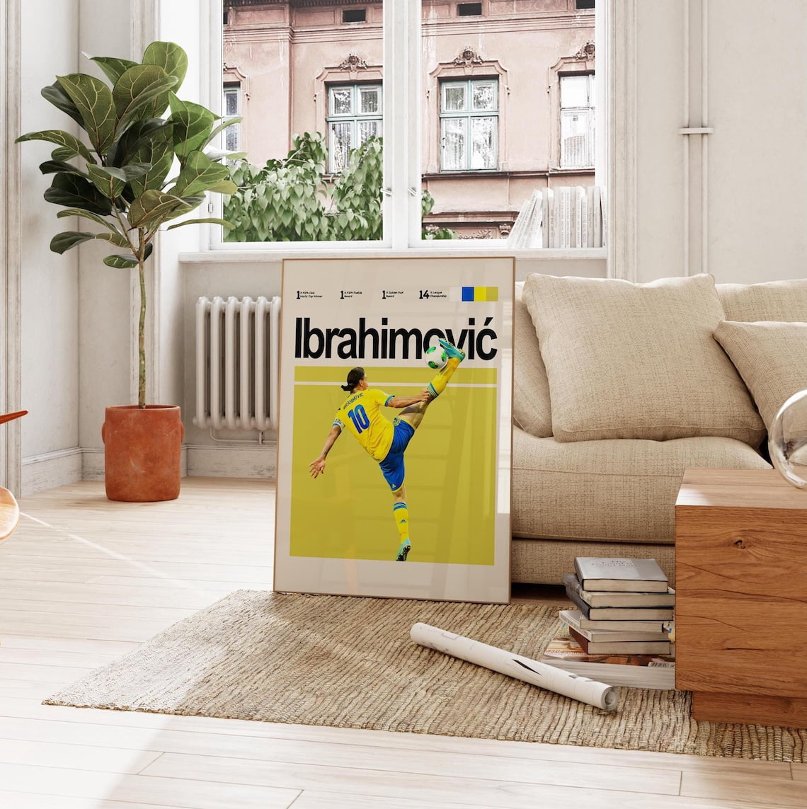 Football Icon Wall Decor Featuring Zlatan Ibrahimovic Legendary Soccer ...