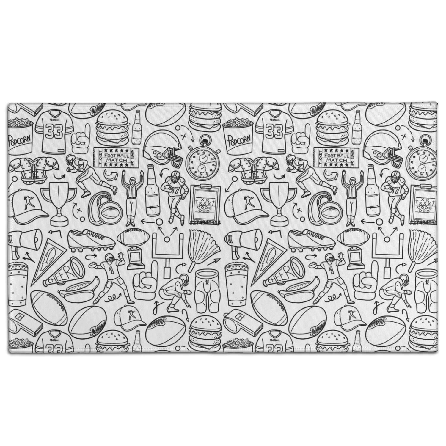 Football Icons Pattern Door Rugs,Washable Non Slip Door Mats Indoor ...