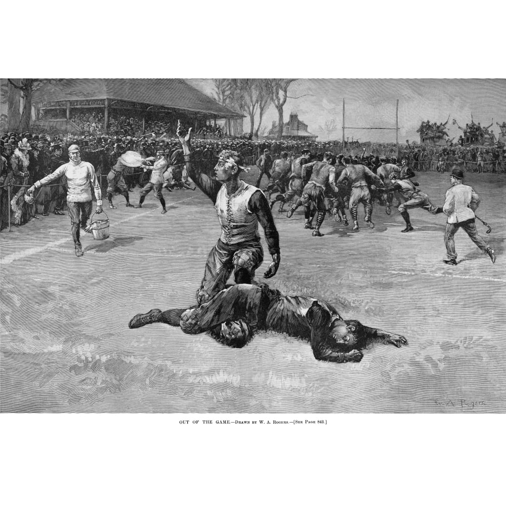 Football Injury 1891. N'Out Of The Game.' An Injured Player At An ...