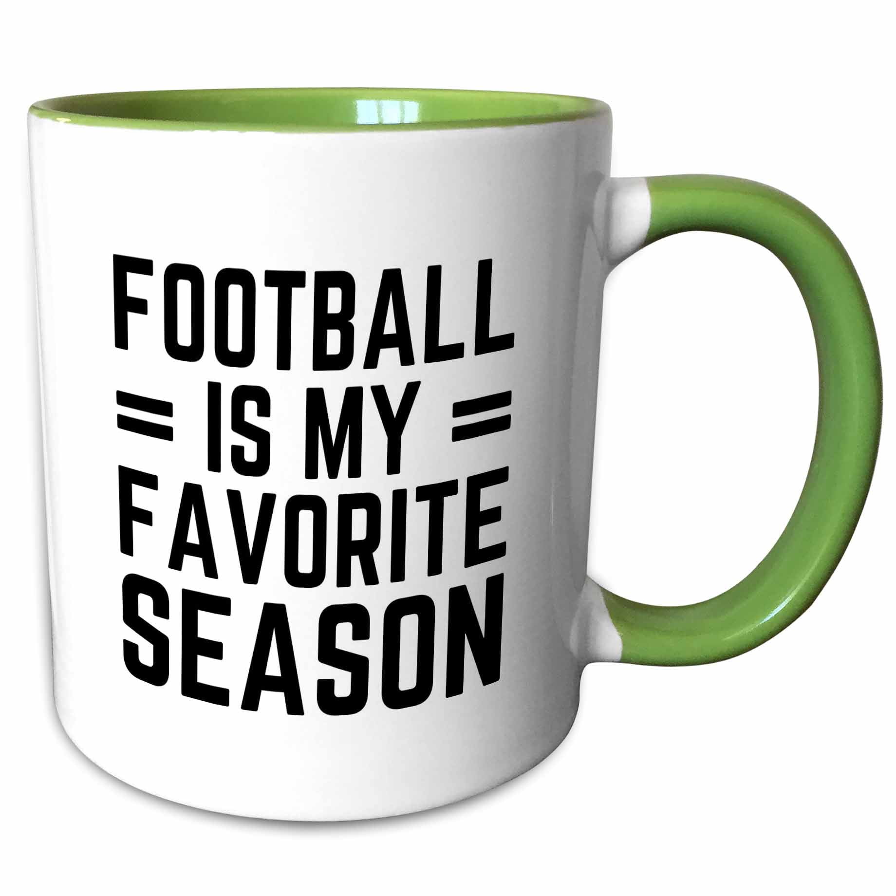 3drose, Football Is My Favorite Season Merch, 15oz Two-tone Green Mug ...