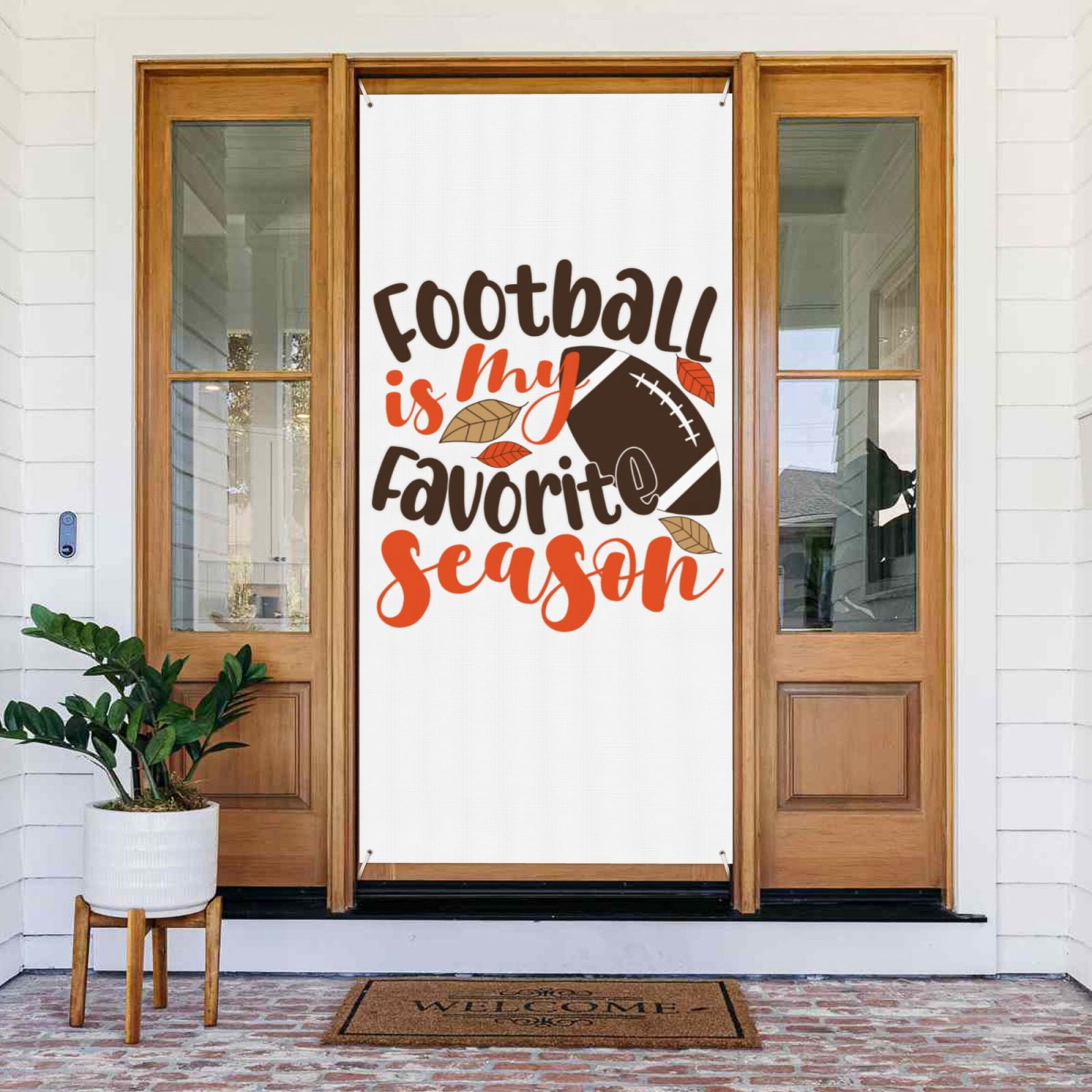 Football Is My Season Door Cover Decoration Backdrop Banner Porch Sign ...