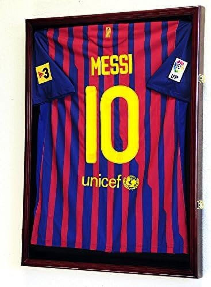Football Jersey Frame Display Case Cabinet w/ 98% UV Protection -Cherry ...