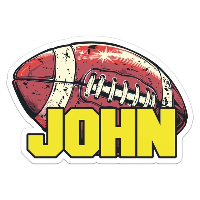 Football John Sticker Phone Decal Water Bottle Stickers Car Decals ...