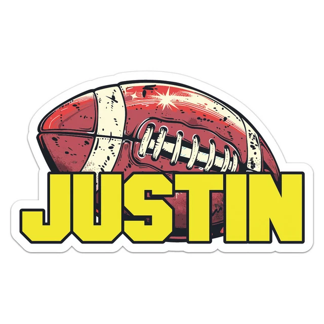 Football Justin Sticker Phone Decal Water Bottle Stickers Car Decals ...