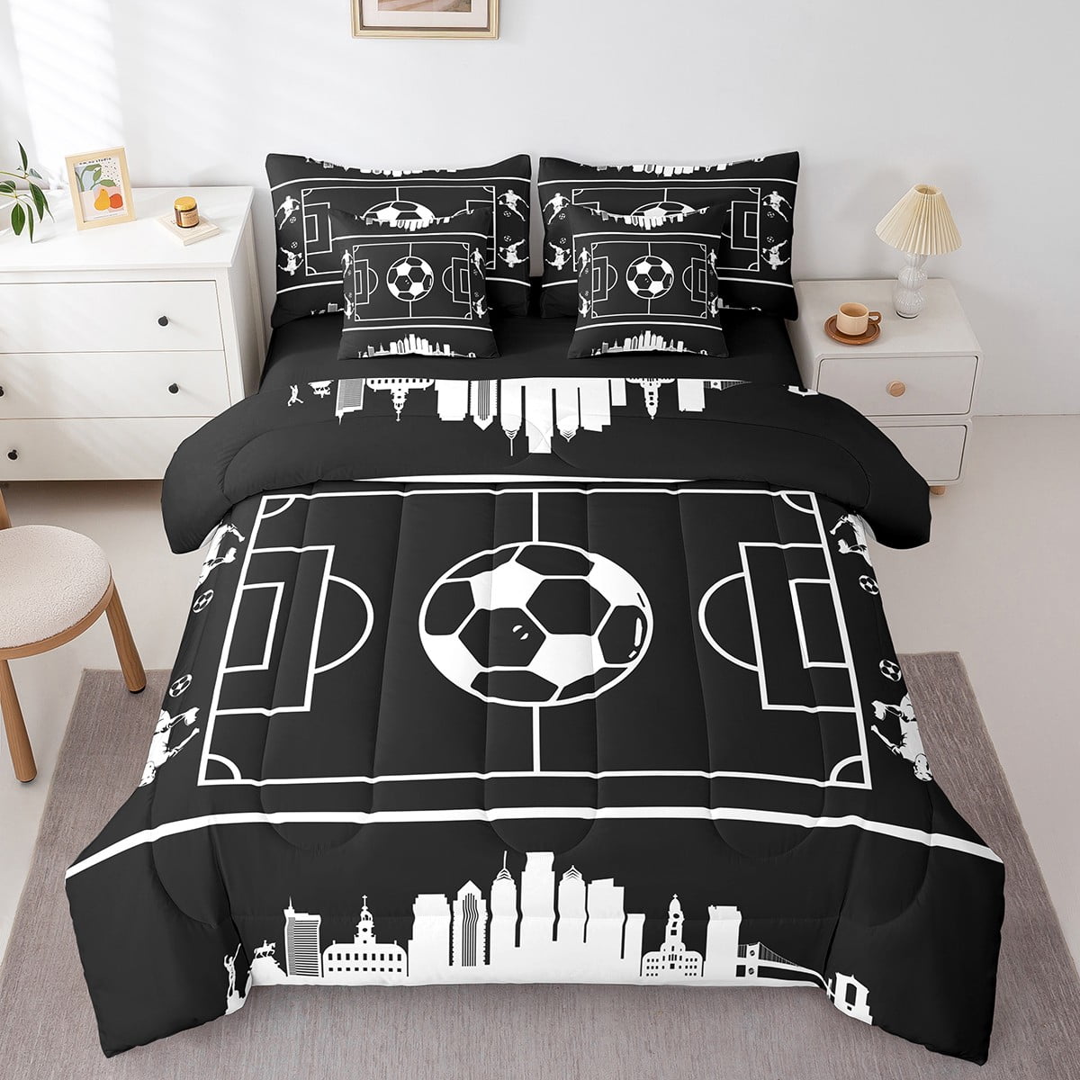 Football King Comforter Set 7 Piece American Rugby Bed In A Bag With ...