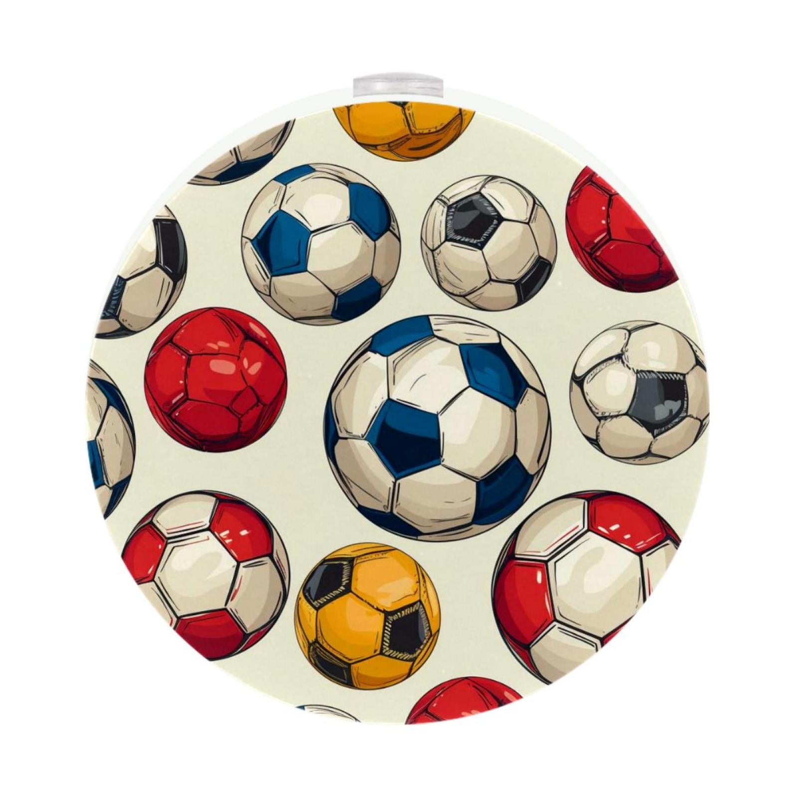 Football LED Round Night Light - 2 Pack, Plug-in Motion Sensor Wall ...