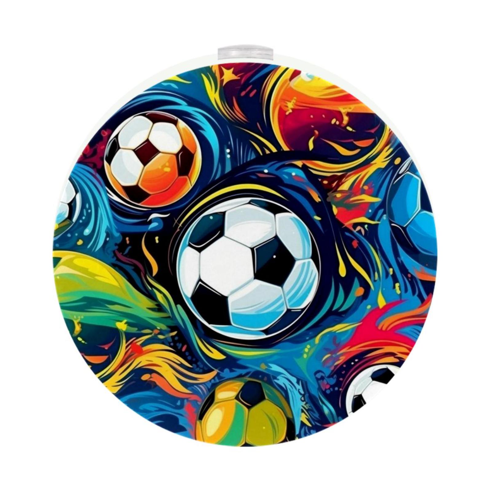 Football LED Round Night Light - 2PCS, Plug-in Dusk-to-Dawn Sensor ...