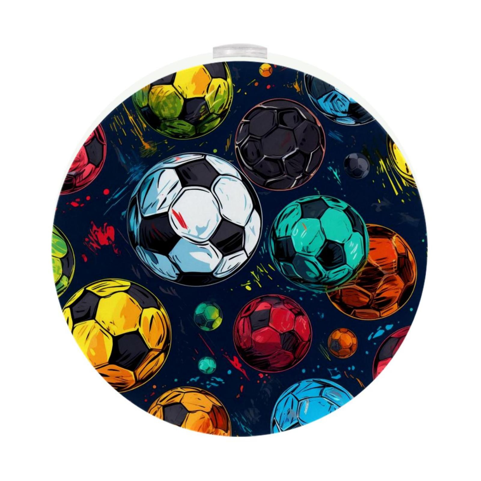 Football LED Round Night Light-2PCS, Plug-in Mini Wall Socket Soft ...
