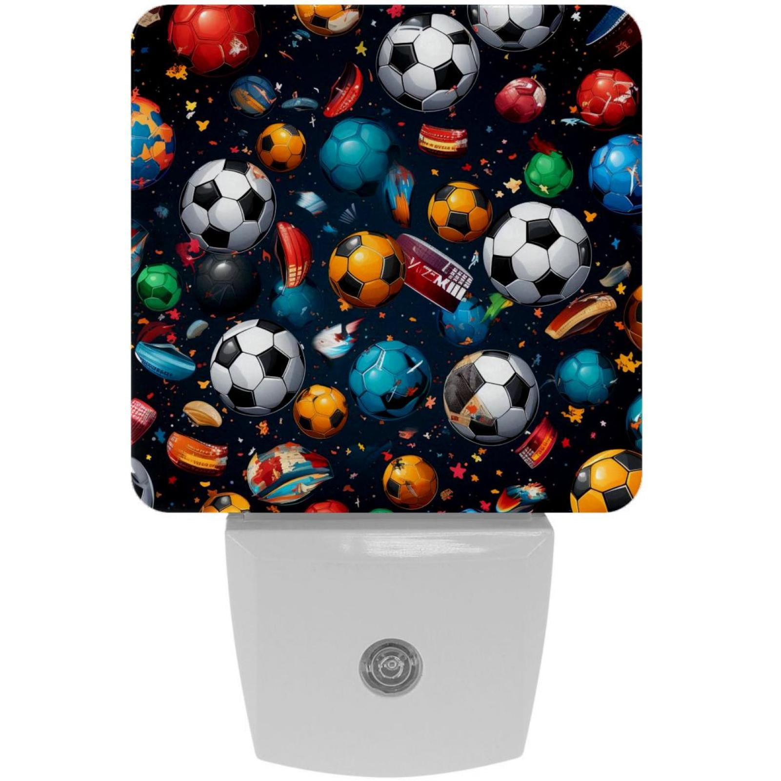 Football LED Square Night Light - Soft Glow Plug-in Lamp with Dusk to ...