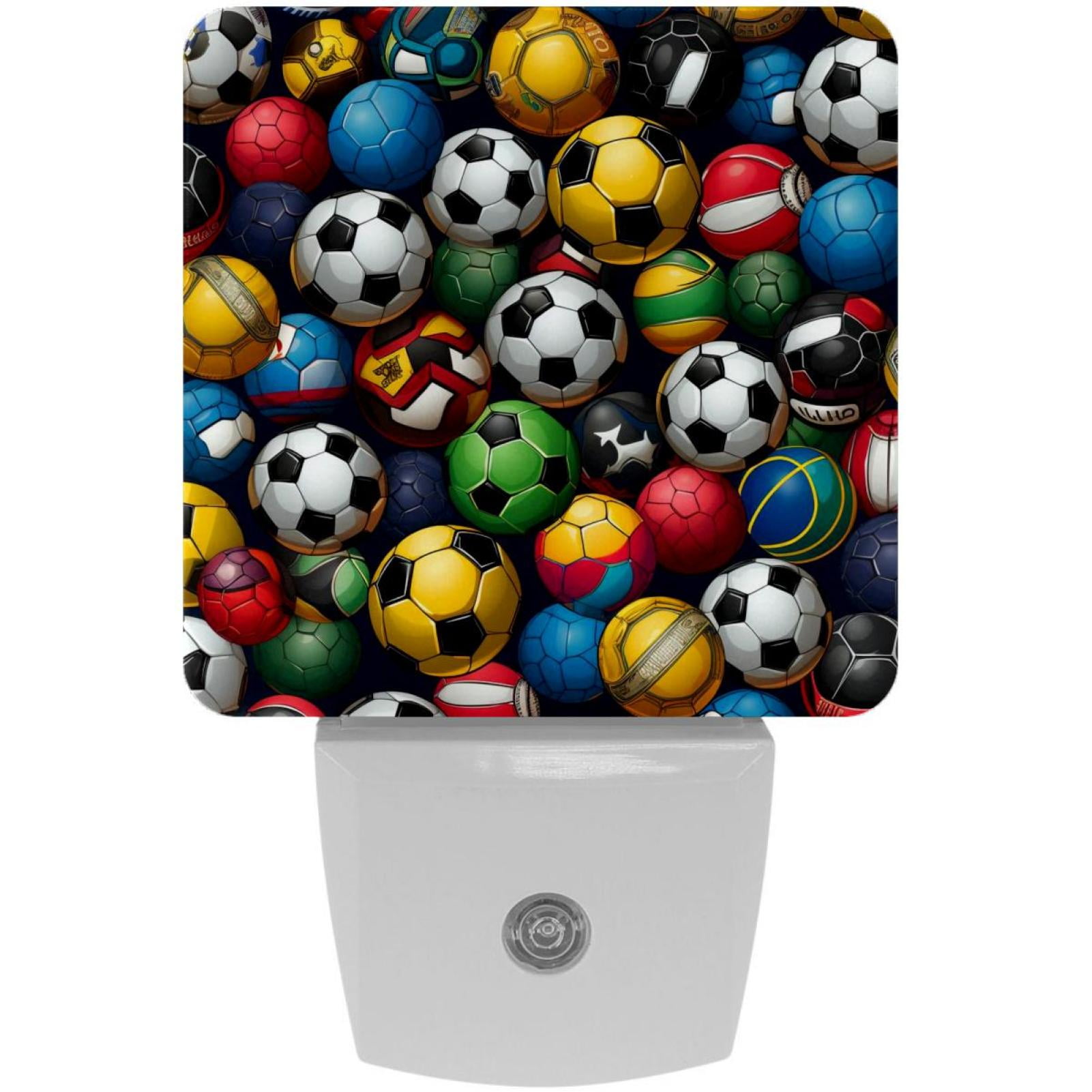 Football LED Square Night Light - Soft Glow Plug-in Lamp with Dusk to ...