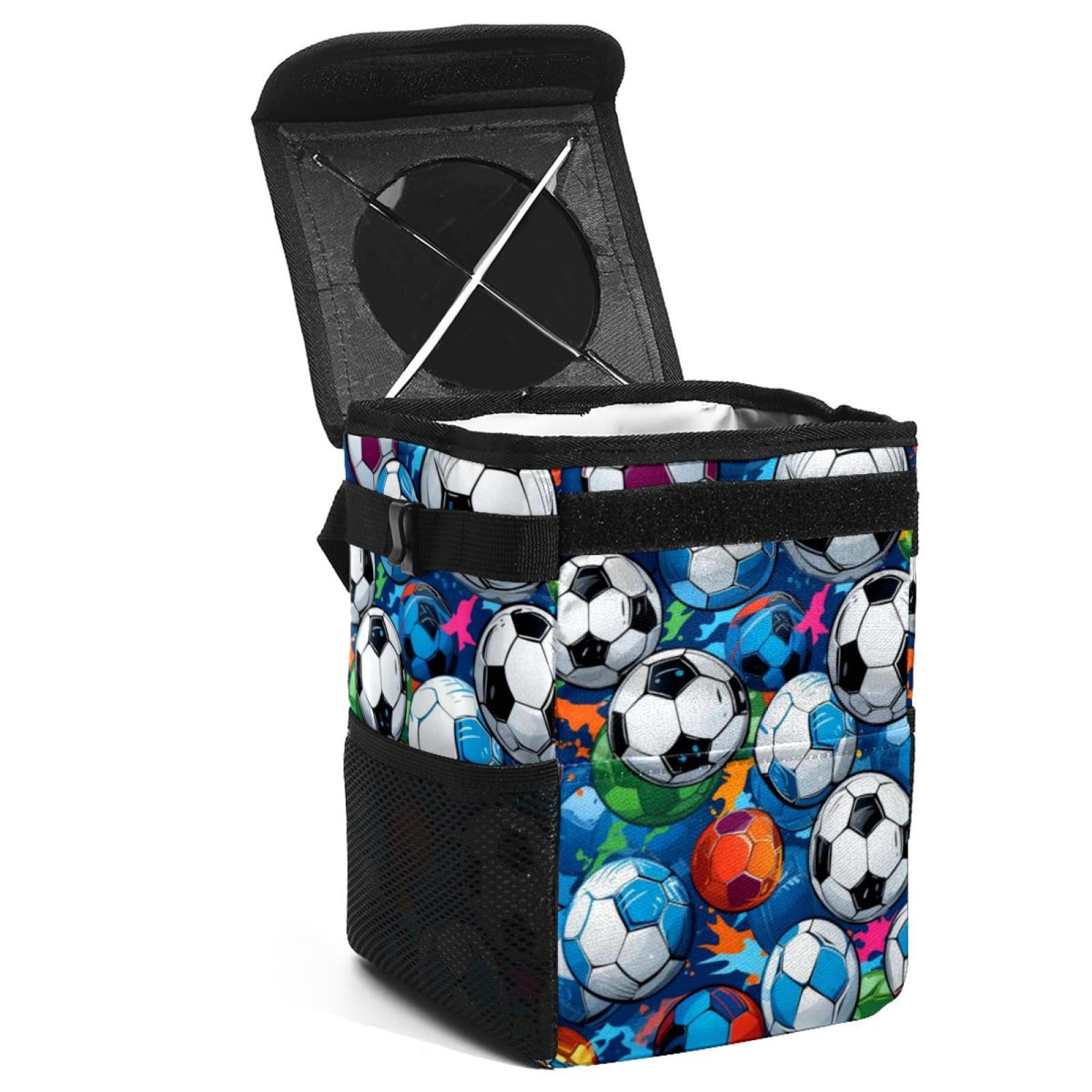Football Leak-Proof Foldable Car Garbage Can with Lid and Hanging ...