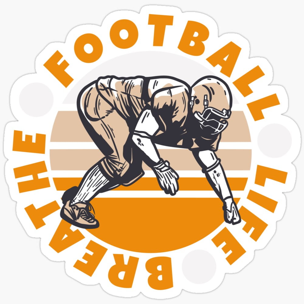 Football Life Repeat Sticker Baseball Sticker, Football Sticker ...