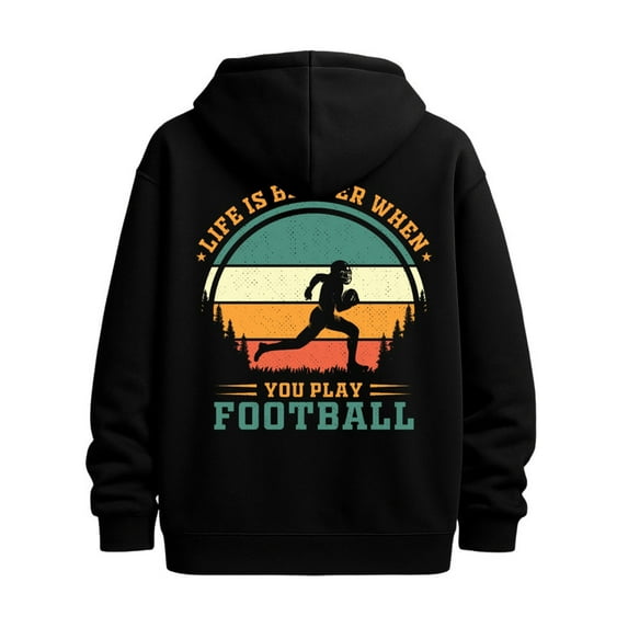 Football Life funny hoodies men funny hoodies black Breathable stretch ...