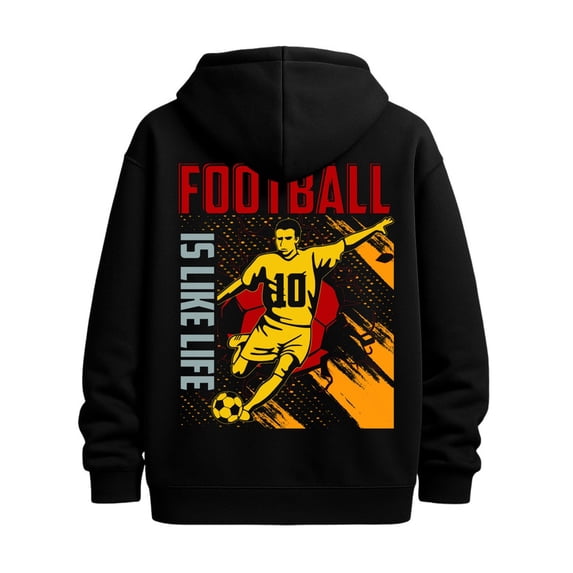 Football Life funny hoodies men polyester black Sporty Athletic Hoodie ...