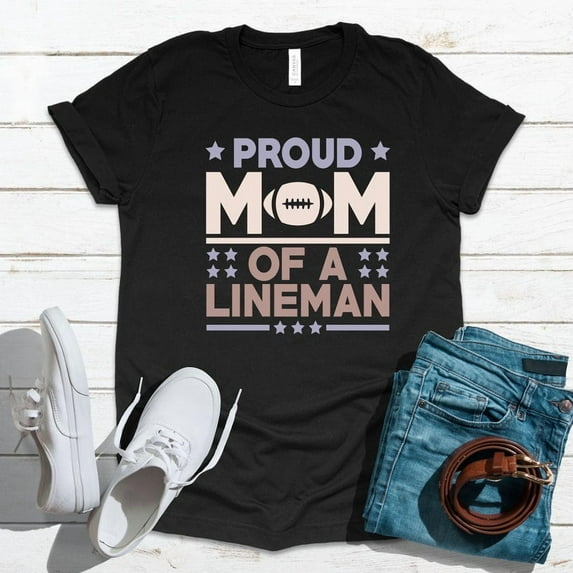 Football Linemen Mom Center Mother Team Sport Game Graphic Tee Shirt ...
