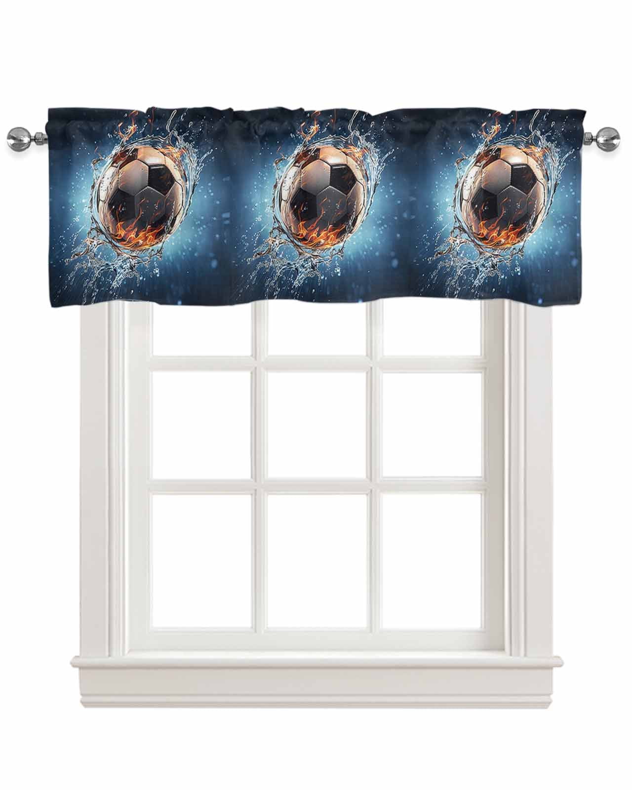 Football Linen Curtain Valance for Bedroom/Bathroom/Kitchen/Office ...