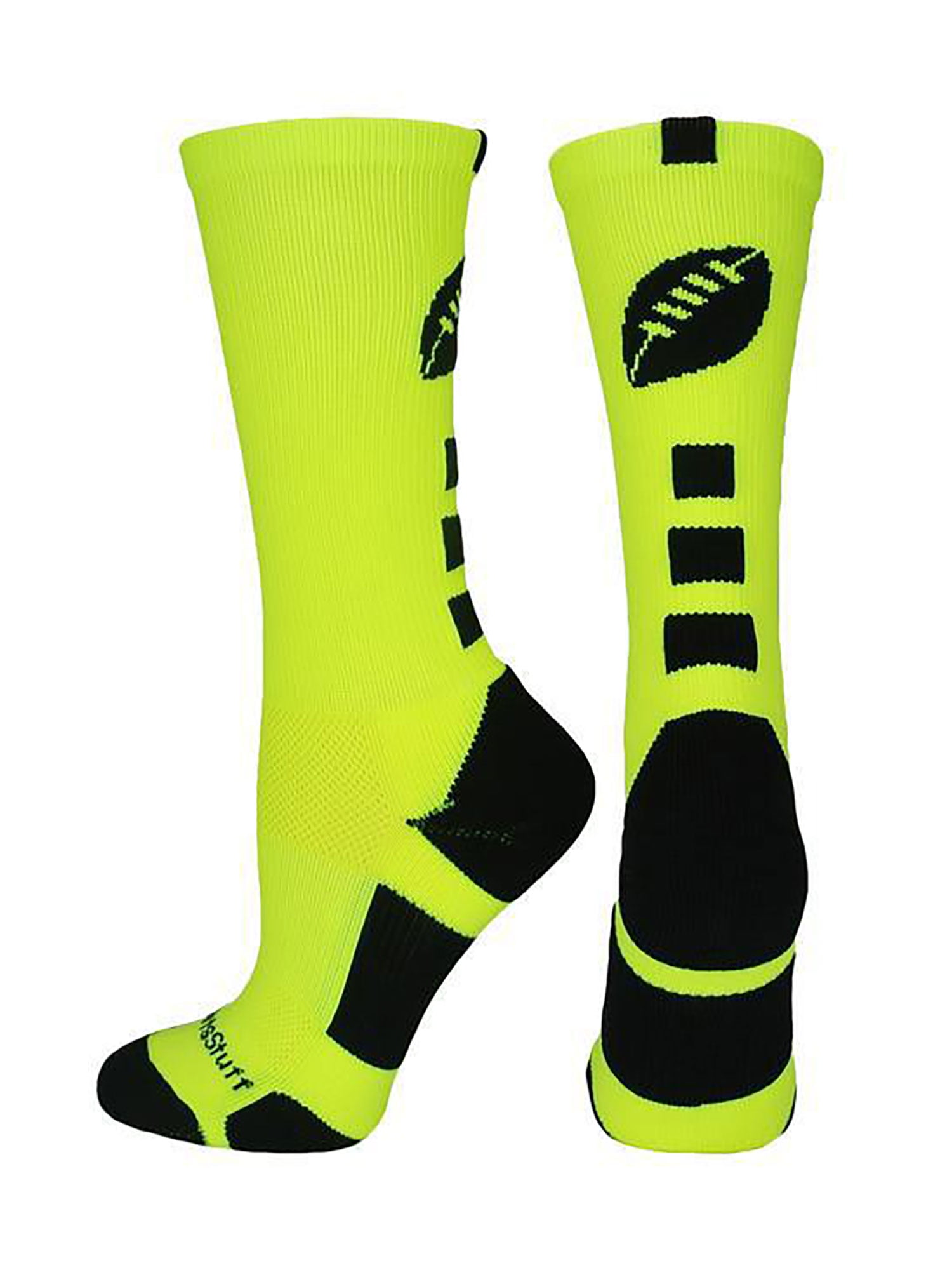 Football Logo Crew Socks (Neon Yellow/Black, Small) - Walmart.com
