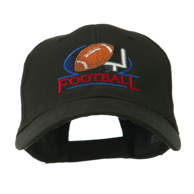 Football Logo Embroidered Cap - Black OSFM - Walmart.com