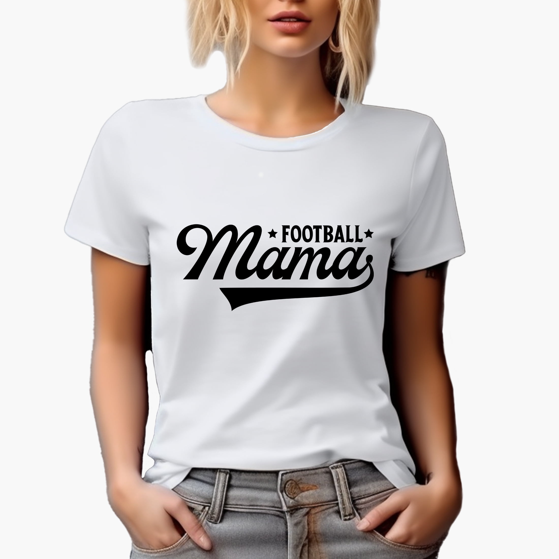 Football Mama, Player's Mom Themed Merch Gift, White T-Shirt, Small ...