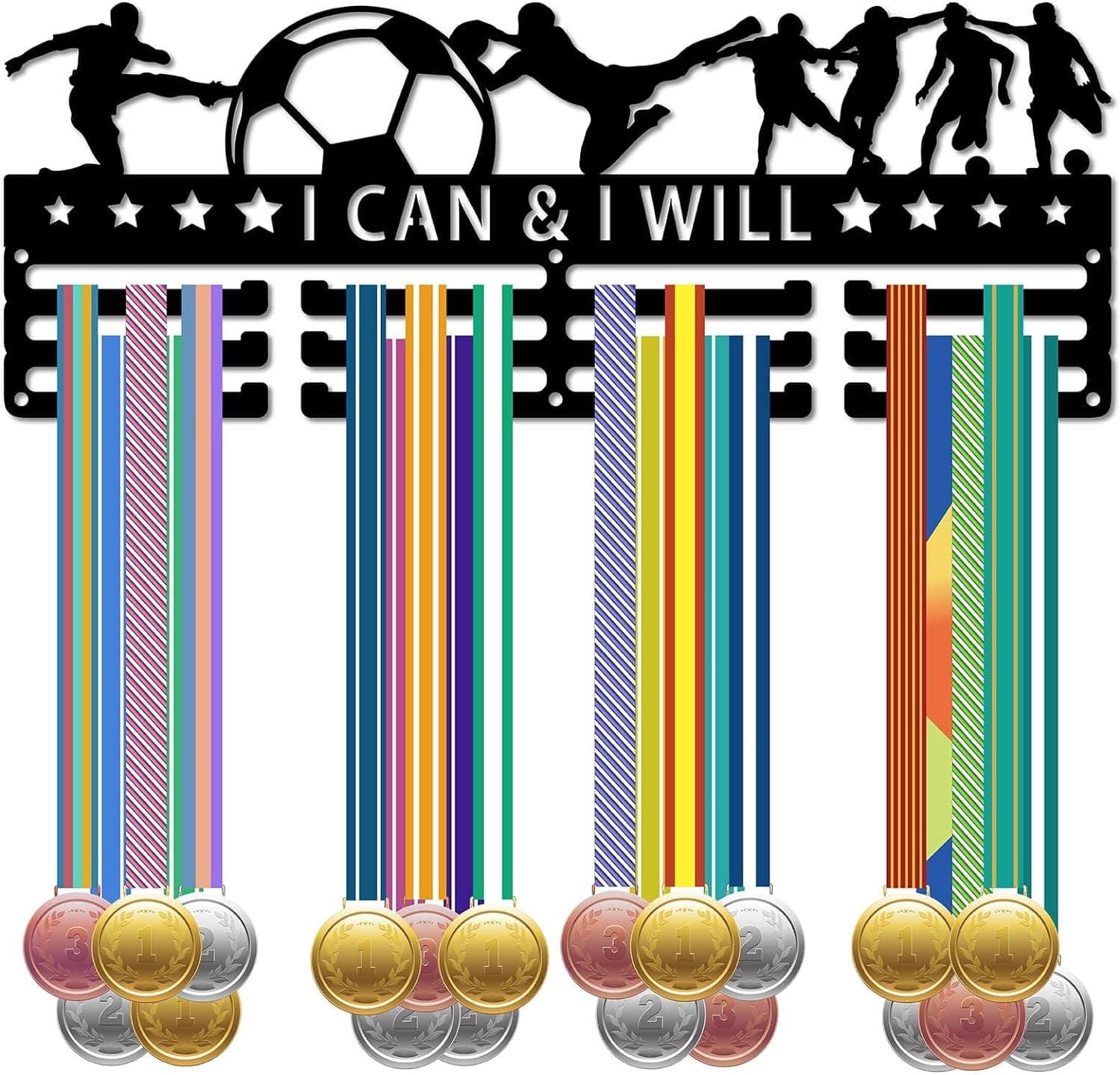 Football Medal Hanger Display Soccer Medal Holder Rack Sports Metal ...