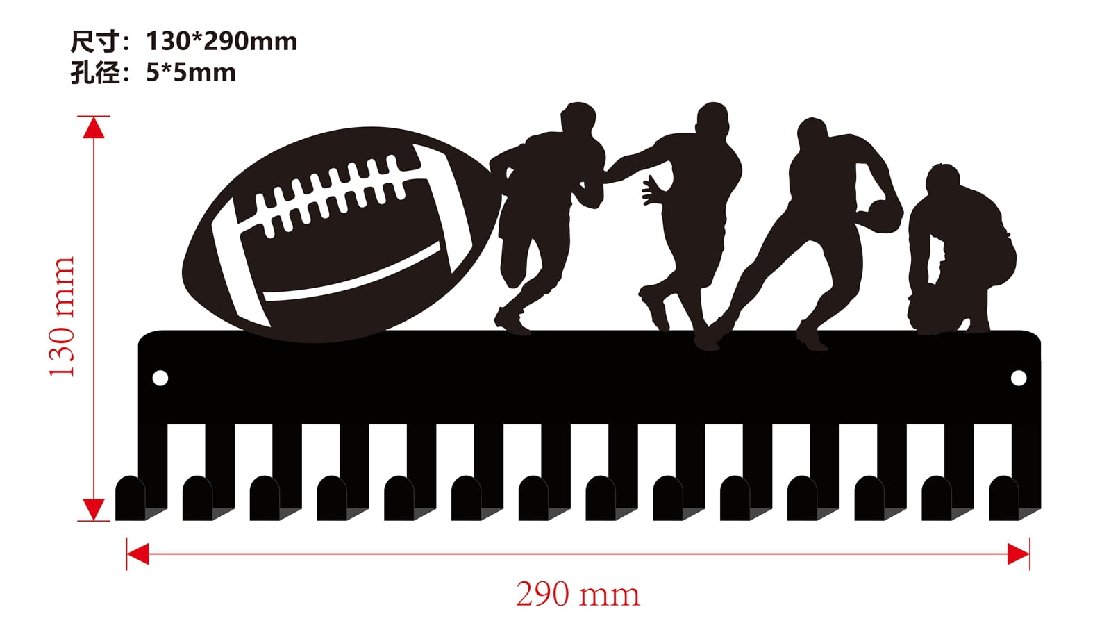 Football Medal Hanger Display Soccer Medal Holder Rack Sports Metal ...