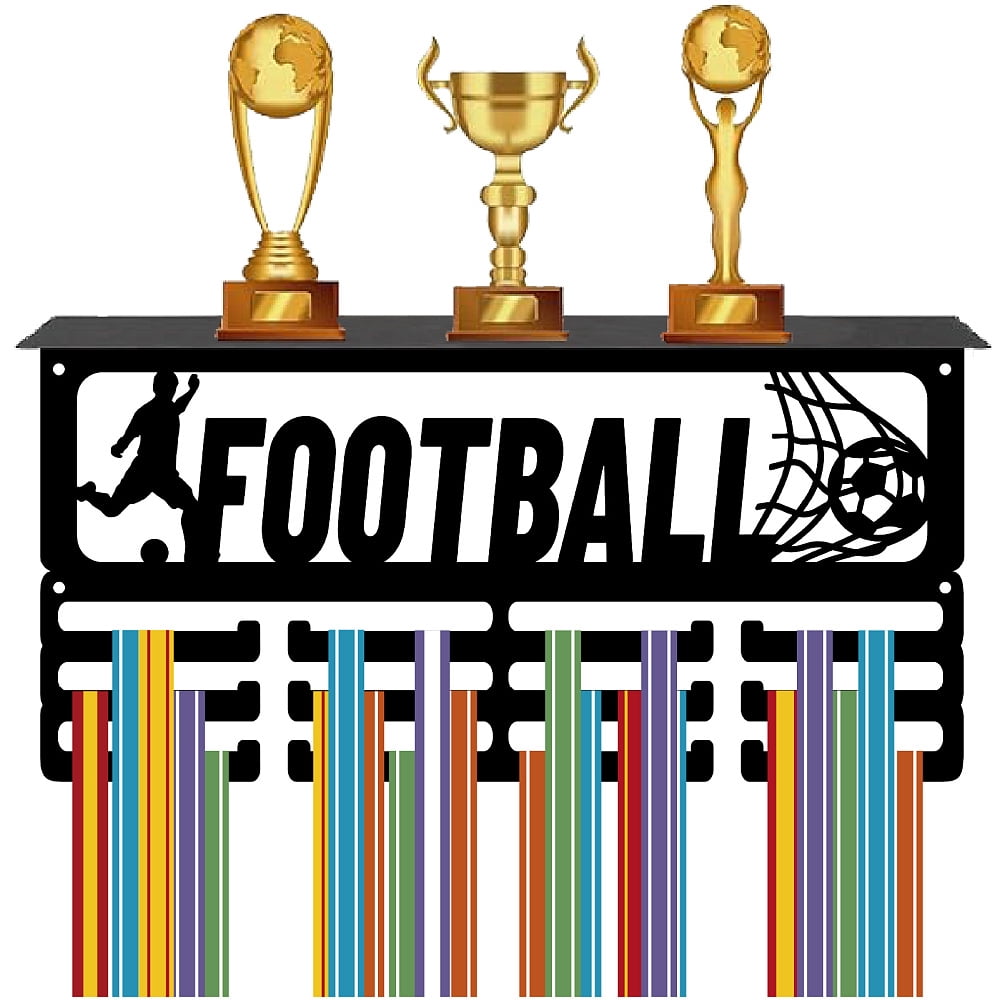 Football Medal Hanger Display Soccer Metal Medal Holder Trophy Shelf ...