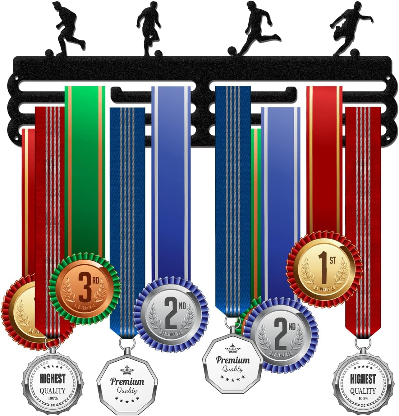 Football Medal Holder Display Hanger Rack Frame for Sport Race Metal ...