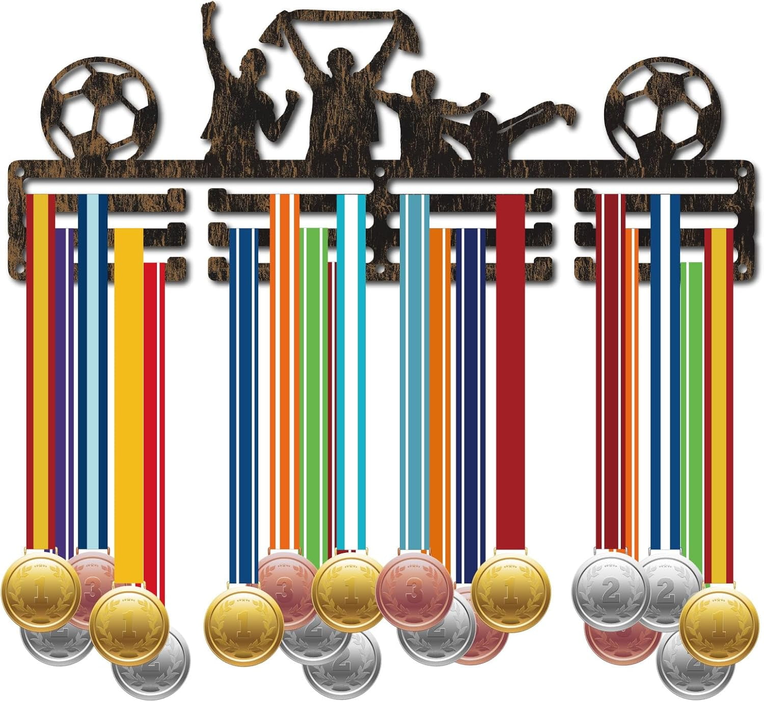 Football Medal Holder Iron Medal Hanger Wall Mounted Badge Ribbon ...